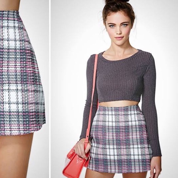 Motel Rocks | Skirts | Motel Rocks Pink Gray Plaid Tartan Skirt | Poshmark